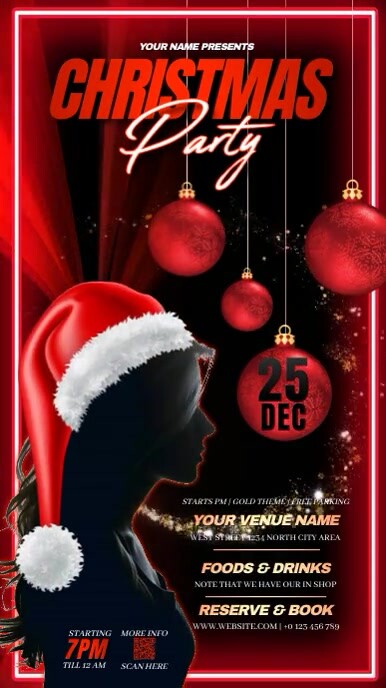 Copy of christmas night club party ad | PosterMyWall