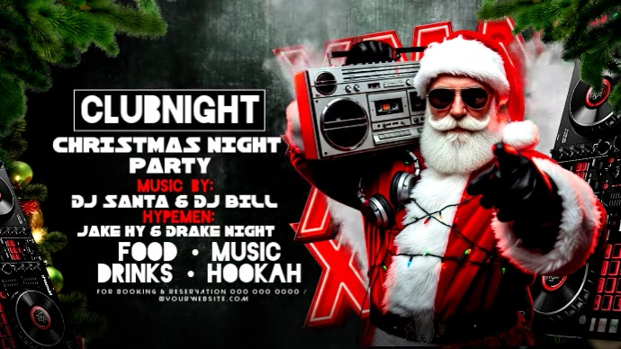 Christmas Night Club Party Flyer Template | PosterMyWall