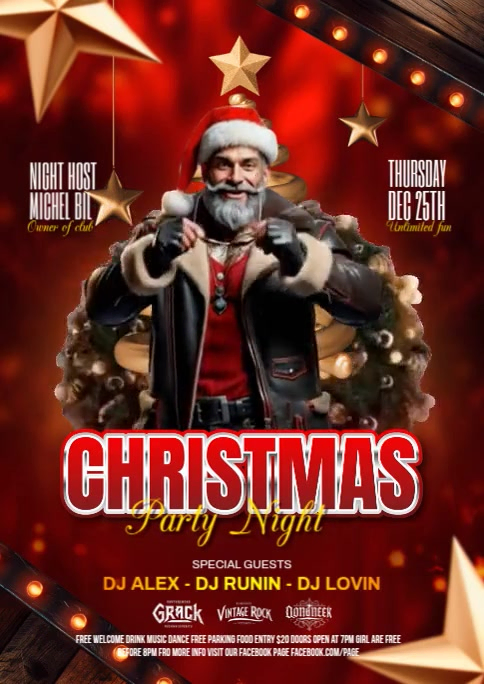 Christmas Night club video template | PosterMyWall