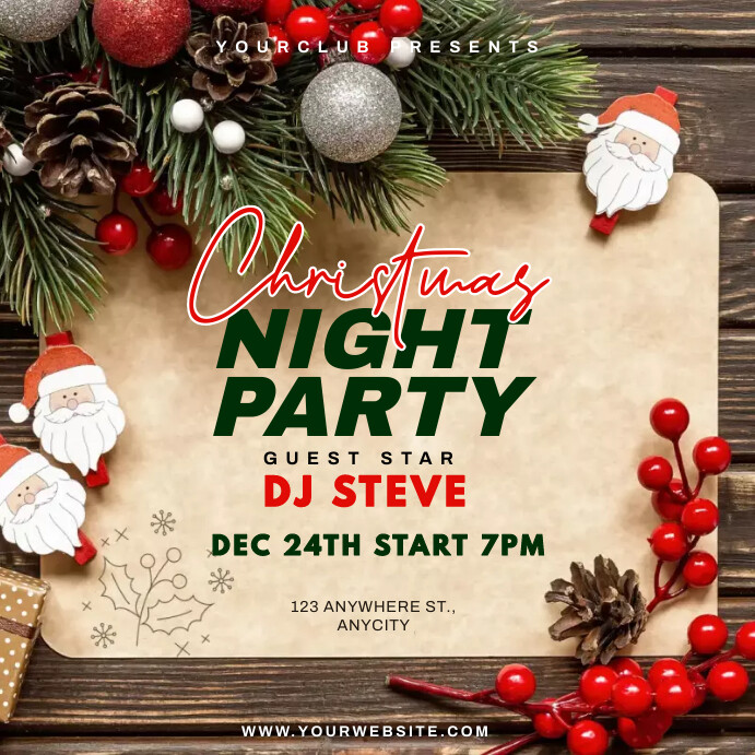 Christmas Night Party Template | PosterMyWall