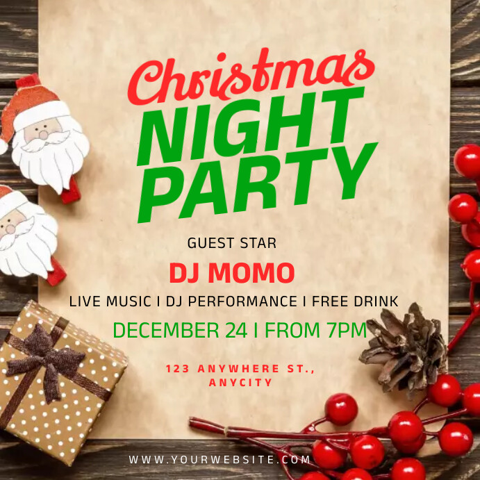 Christmas Night Party Template | PosterMyWall
