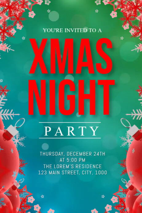 Plantilla de Christmas Night Party | PosterMyWall