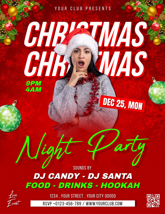 Christmas Night Party Template | PosterMyWall