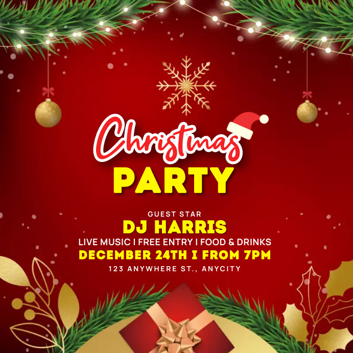Christmas Night Party Template | PosterMyWall