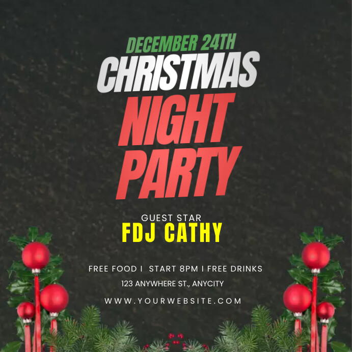 Christmas Night Party Template | PosterMyWall
