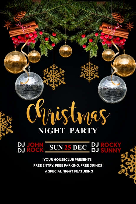 Christmas Night Party Template | PosterMyWall