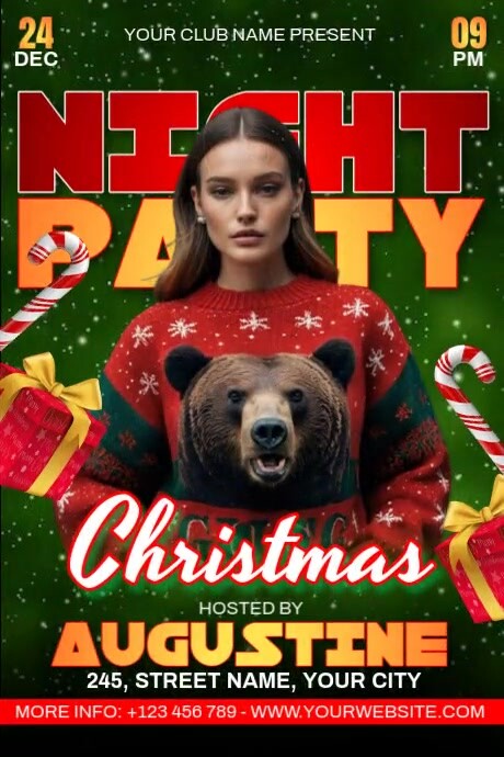 Christmas Night Party Template | PosterMyWall