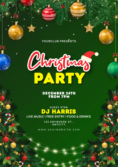 Christmas Night Party Template | PosterMyWall