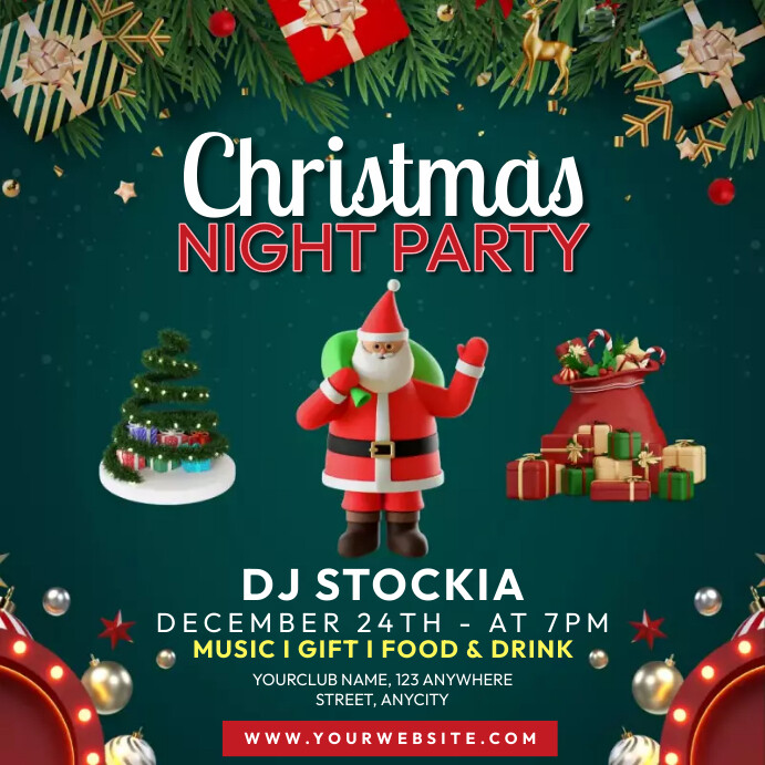 Christmas Night Party Template | PosterMyWall