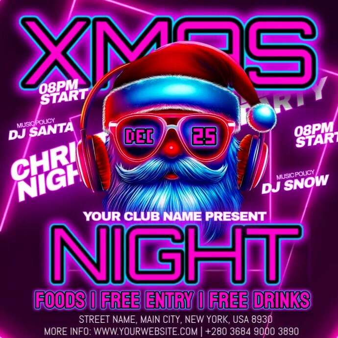 Christmas Night Party Template | PosterMyWall