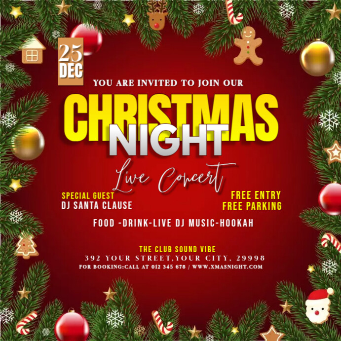 Christmas Night Party Template | PosterMyWall