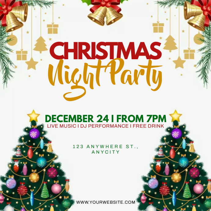 Christmas Night Party Template | PosterMyWall