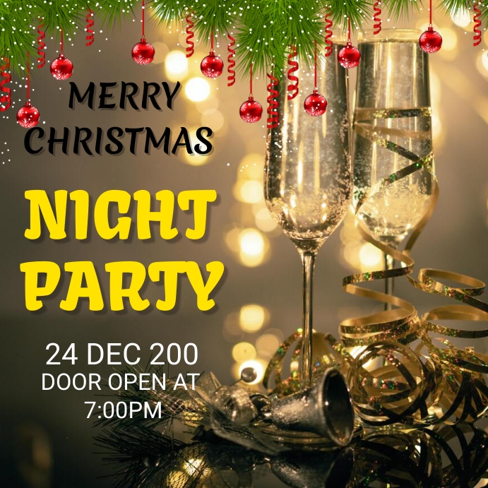 christmas night party wishing Template | PosterMyWall