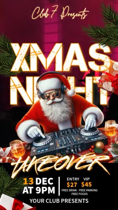Christmas Night Takeover Template | PosterMyWall