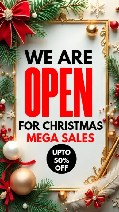 christmas open hours Template | PosterMyWall