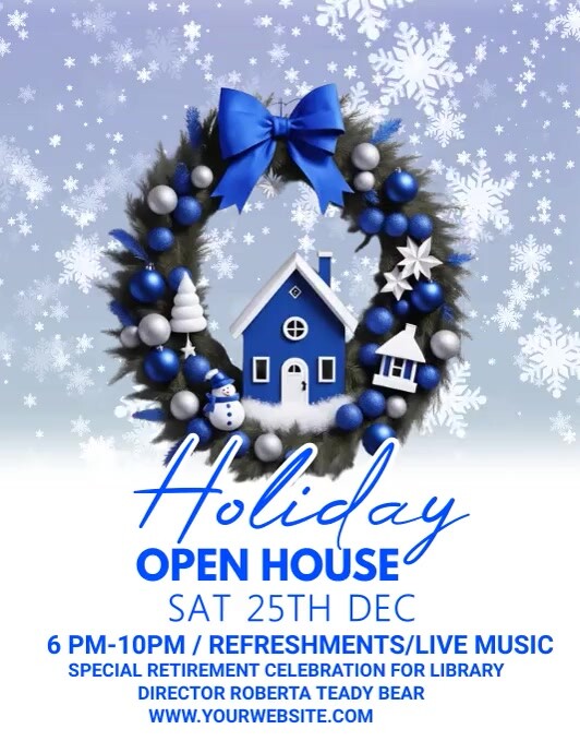 Christmas open house flyer Template | PosterMyWall