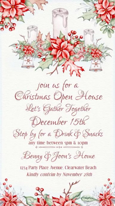 Christmas Open House Invitation Template | PosterMyWall