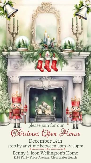 Christmas Open House Party Invitation Template | PosterMyWall