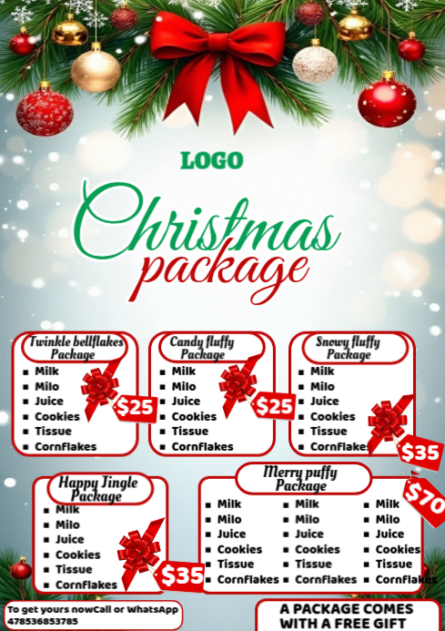 Christmas package sale flyer Template | PosterMyWall