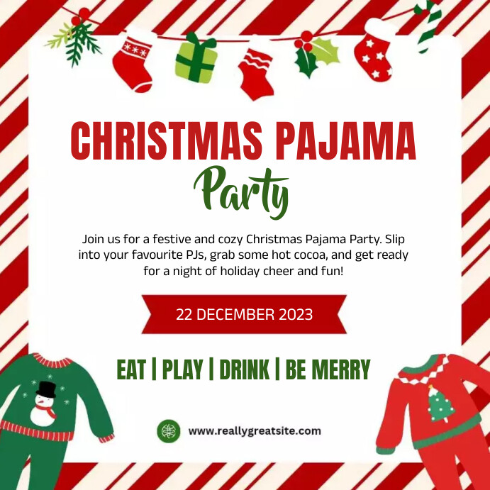 Christmas Pajama Party Template | PosterMyWall