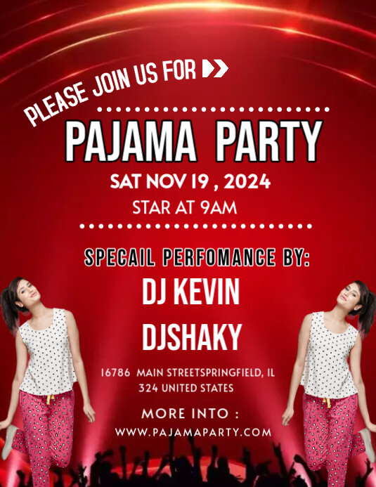 christmas pajama party flyer Template | PosterMyWall