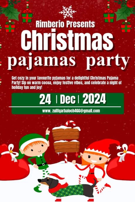 Christmas pajamas party Template | PosterMyWall