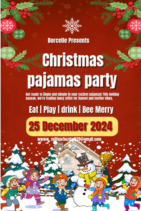 Christmas pajamas party Template | PosterMyWall