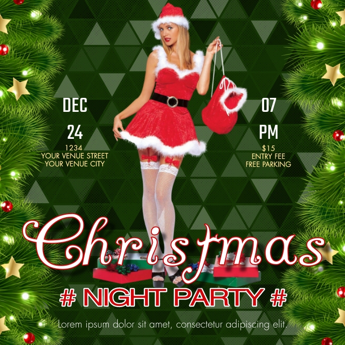 CHRISTMAS PARTY, XMAS PARTY Template | PosterMyWall
