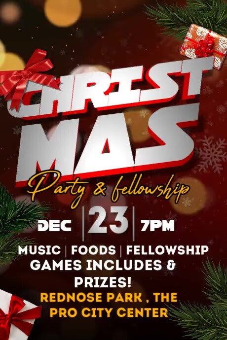 Christmas Party & Fellowship Template | PosterMyWall