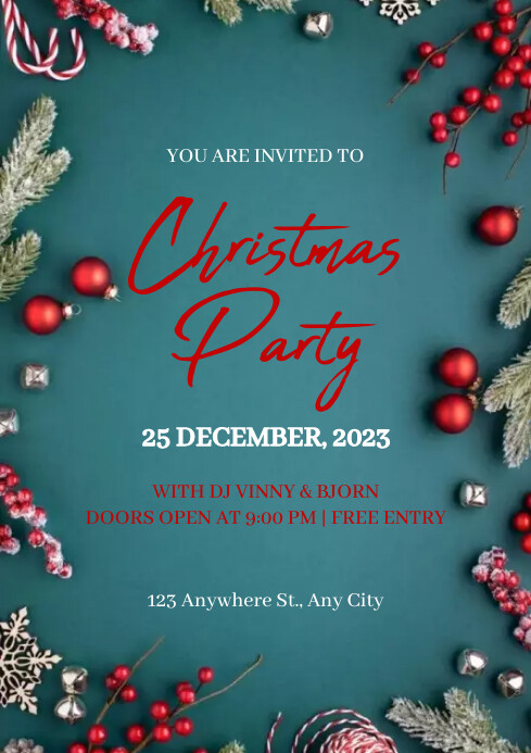 Christmas Party A4 Templat | PosterMyWall