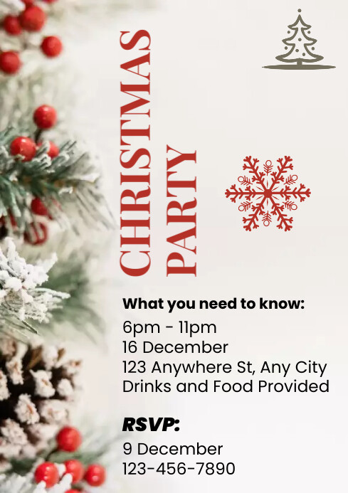 Christmas Party A4 Template | PosterMyWall