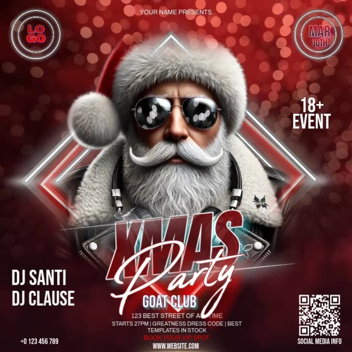 christmas party ad video template | PosterMyWall