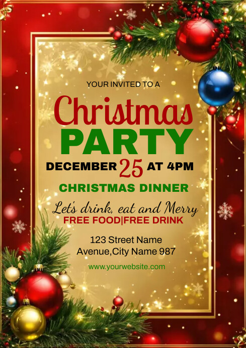 Christmas Party Ads Template | PosterMyWall