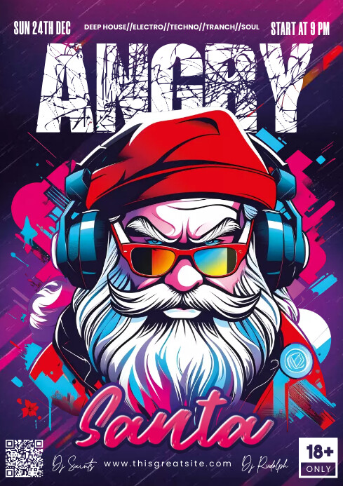 Christmas party Angry Santa Version Template | PosterMyWall