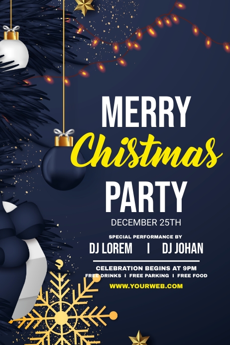 Christmas party banner Template | PosterMyWall