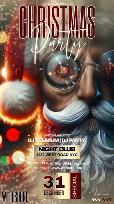 CHRISTMAS PARTY BASH Template | PosterMyWall