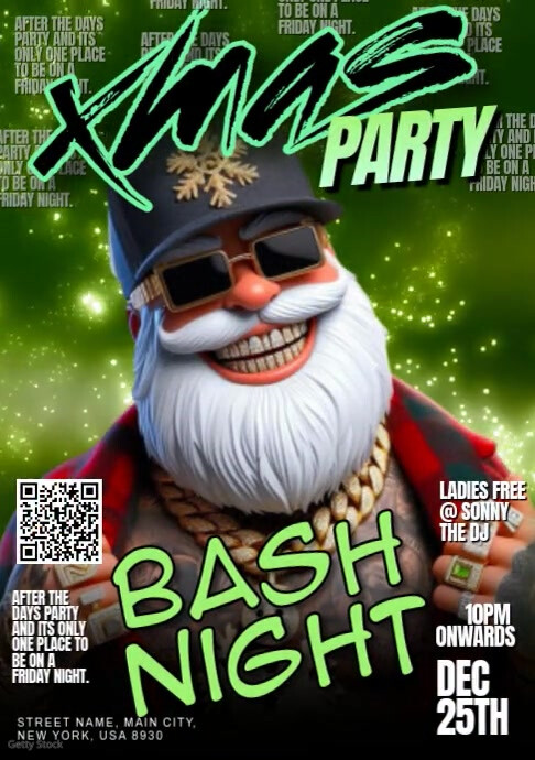 Christmas Party Bash Night Template | PosterMyWall