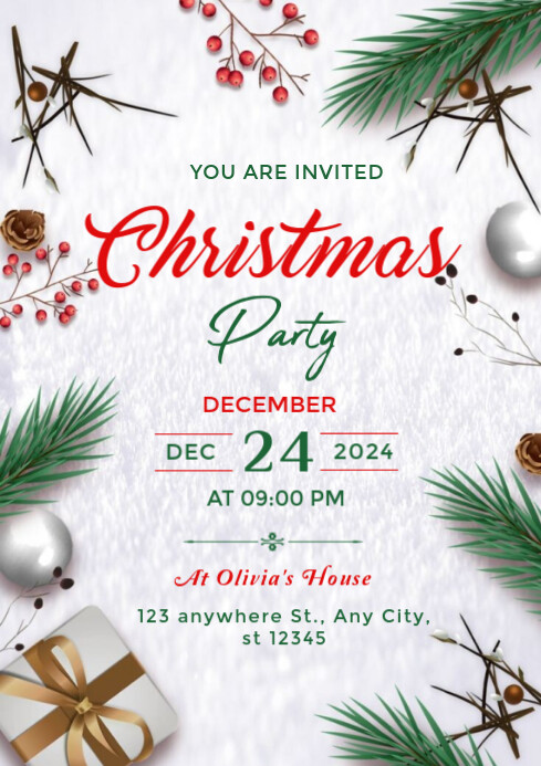 Christmas party card Template | PosterMyWall