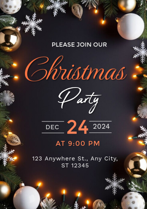 Christmas party card Template | PosterMyWall