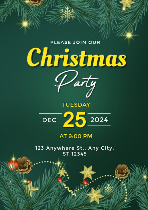 Christmas party card Template | PosterMyWall
