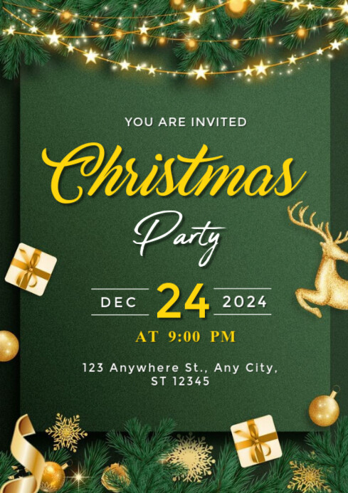 Christmas party card Template | PosterMyWall