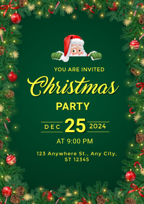Christmas party card Template | PosterMyWall