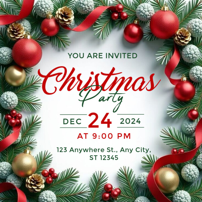 Christmas party card Template | PosterMyWall