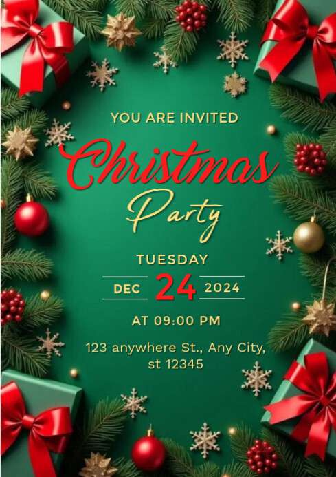Christmas party card Template | PosterMyWall