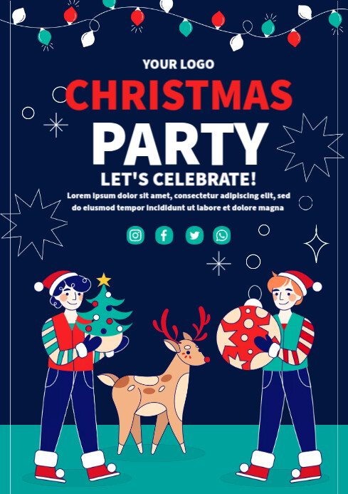 Christmas Party Celebration Template | PosterMyWall