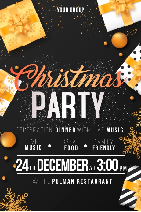 Christmas party celebration poster Template | PosterMyWall