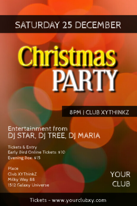 Christmas Party Club Bar Event Show Poster ad Template | PosterMyWall