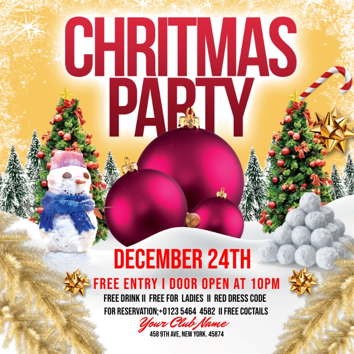 CHRISTMAS PARTY Template | PosterMyWall