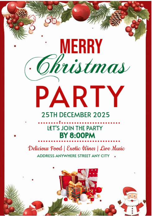 Christmas party Template | PosterMyWall