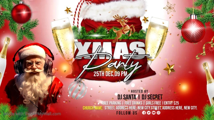 CHRISTMAS PARTY Template | PosterMyWall